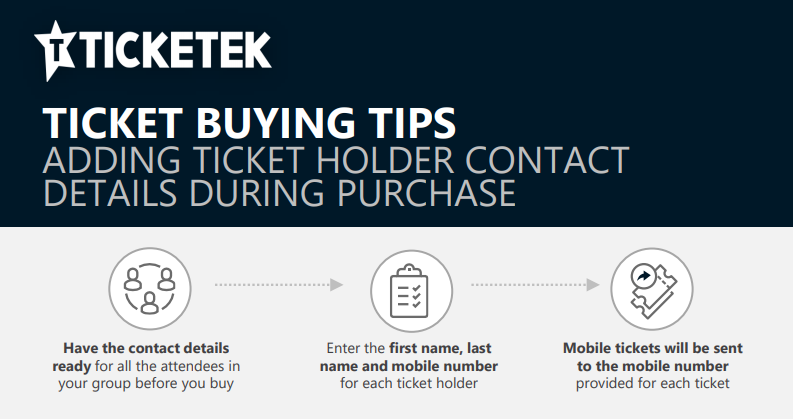 Adding ticket holder contact details during purchase – Ticketek Singapore
