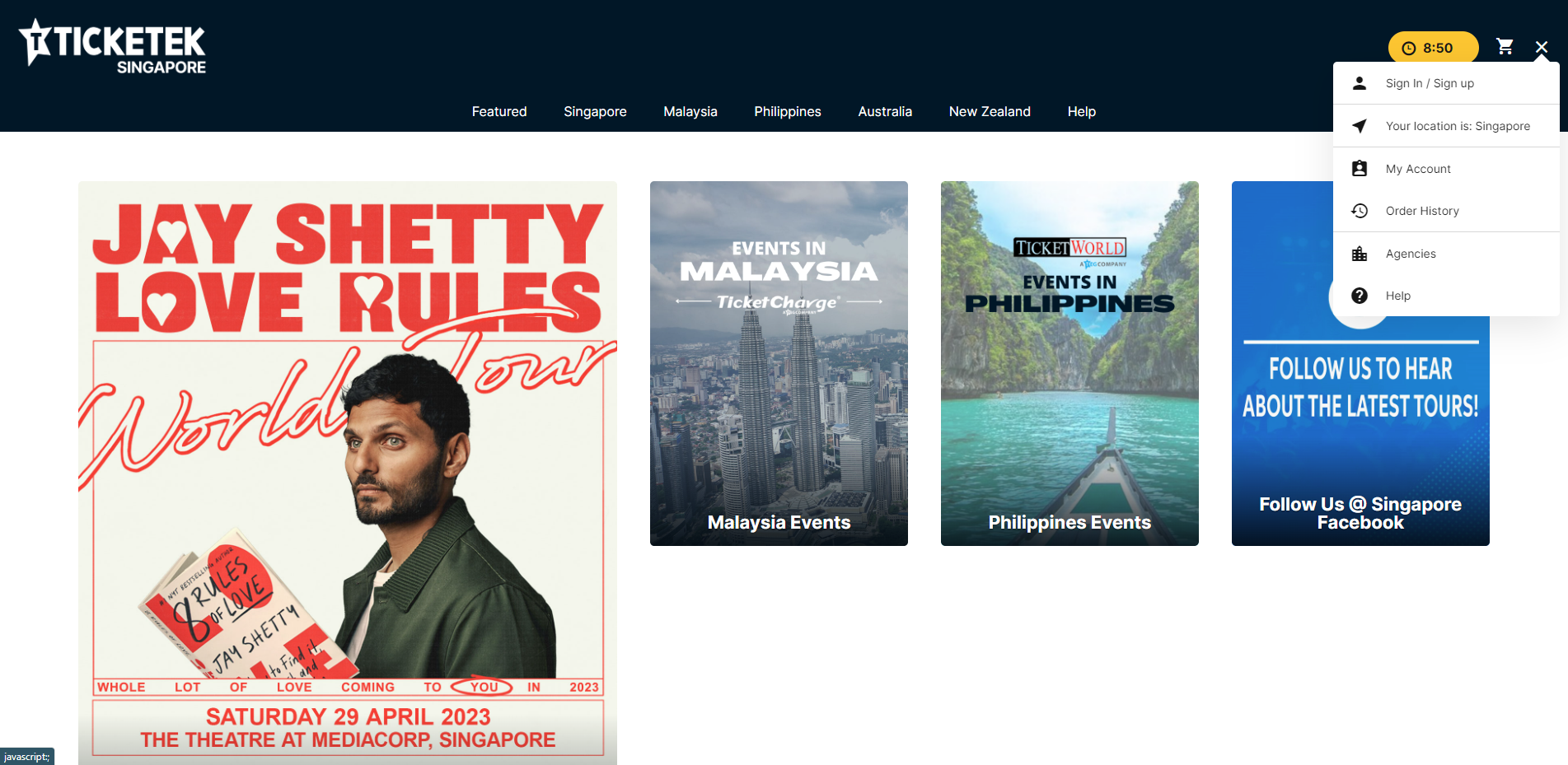 How do I register an account? – Ticketek Singapore