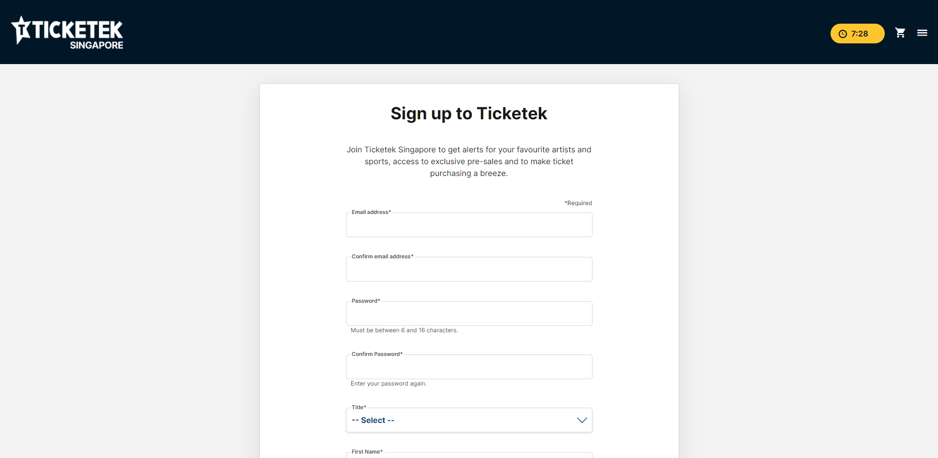 How do I register an account? – Ticketek Singapore